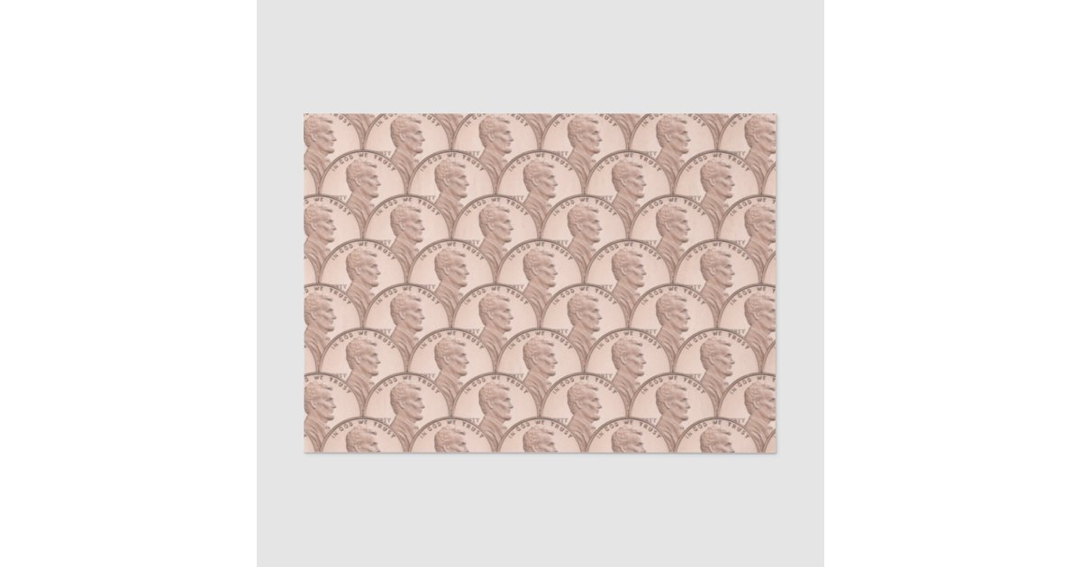 Seamless Lincoln Penny Pattern – Copper Coins Tissue Paper | Zazzle