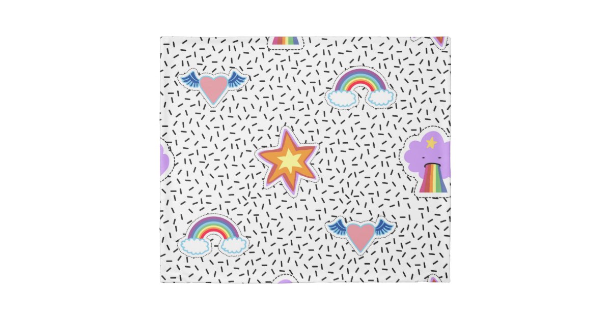 Seamless pattern background with patch cartoon sta duvet cover | Zazzle