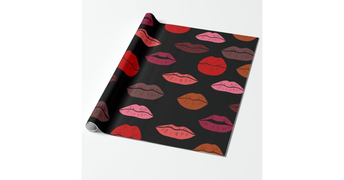 Seamless pattern colorful lips wrapping paper | Zazzle