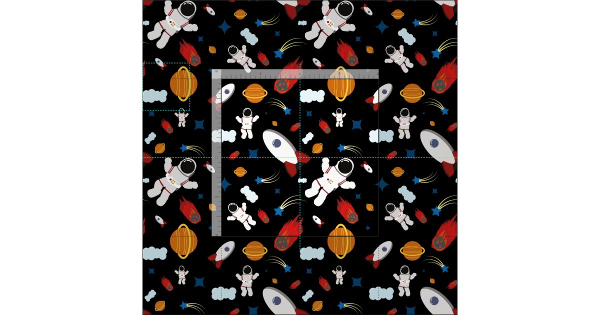 Seamless Pattern Of Space, Astronauts, Rockets Fabric | Zazzle