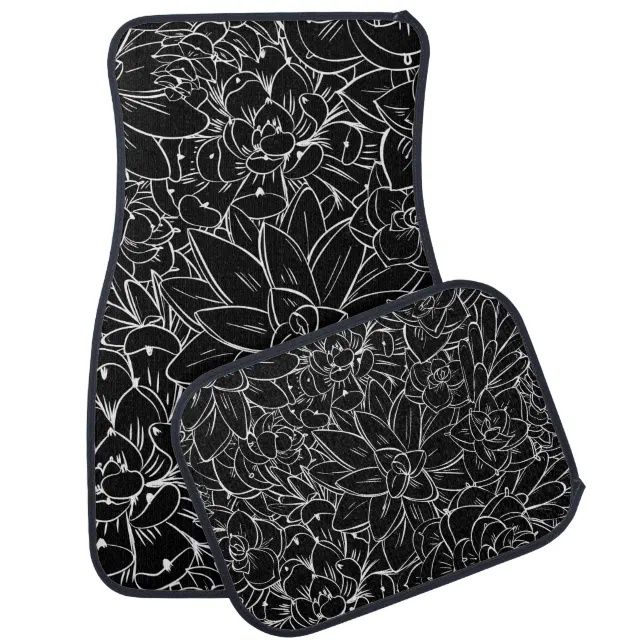 Seamless pattern succulent. Floral vintage design Car Floor Mat | Zazzle
