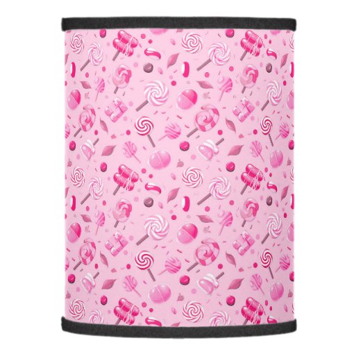 Seamless pattern with candies, lollipops, blue bac lamp shade | Zazzle