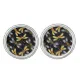 Seamless Pattern with Golden Dragonflies Cufflinks | Zazzle