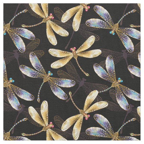 Dragonflies Fabric | Zazzle