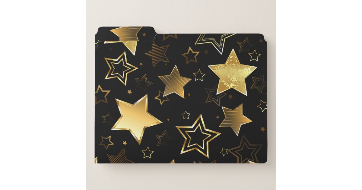 Seamless pattern with Golden Stars File Folder | Zazzle
