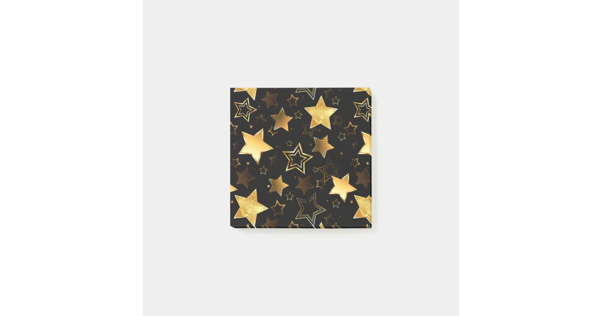 Seamless pattern with Golden Stars Post-it Notes | Zazzle