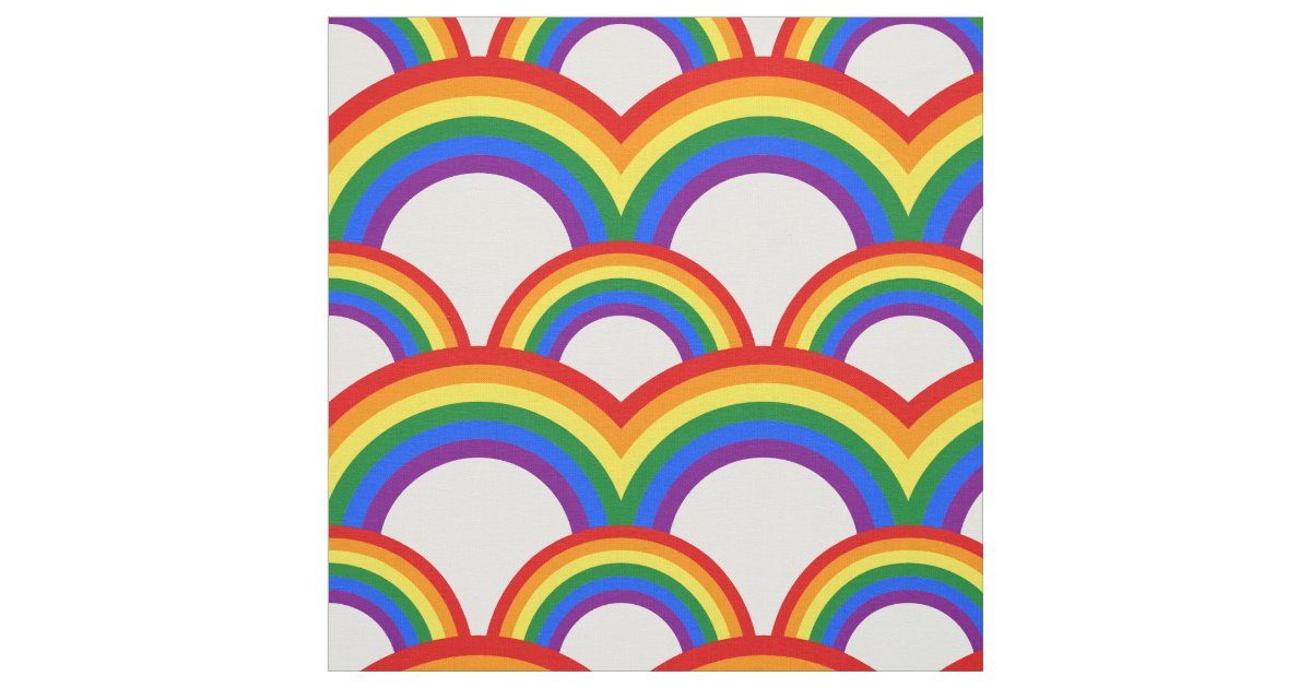 Seamless pattern with rainbows fabric | Zazzle
