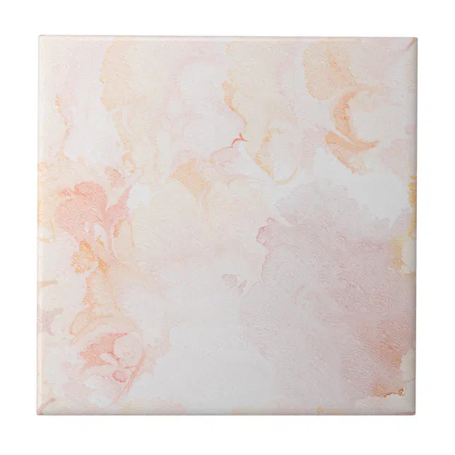 Seamless Pink and Peach Marbled Ceramic Tile | Zazzle