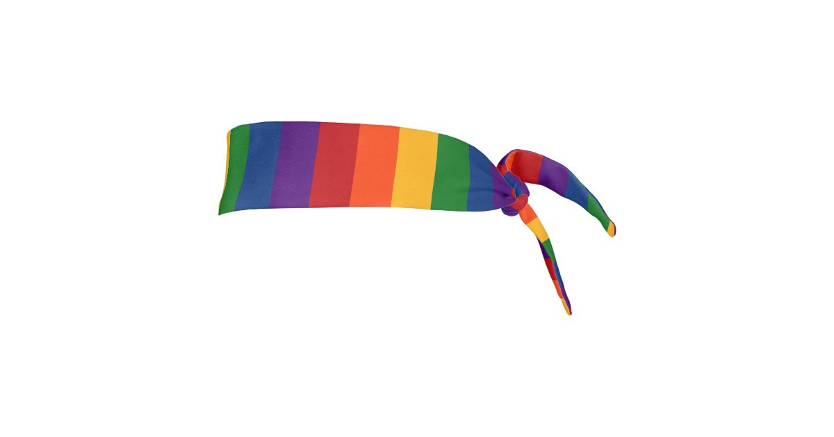 Seamless Repeating LGBTQ Pride Rainbow Flag Tie Headband | Zazzle