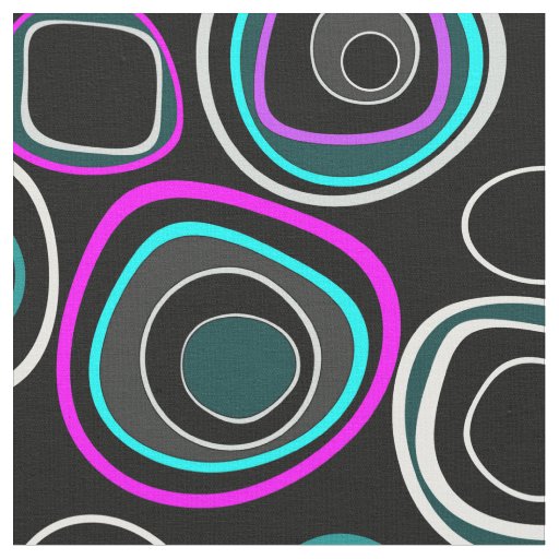 Seamless retro vintage circles round shapes ellips fabric | Zazzle