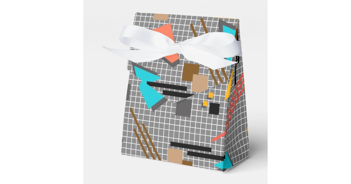 Seamless school geometric memphis shapes pattern s favor boxes | Zazzle