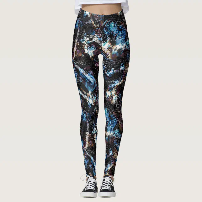 Seamless snake reptile lizard python skin leather leggings | Zazzle