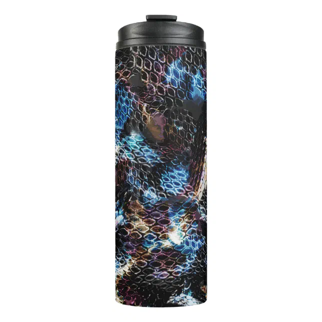 Seamless snake reptile lizard python skin leather thermal tumbler | Zazzle