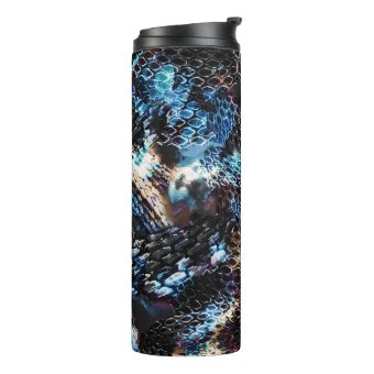 Seamless snake reptile lizard python skin leather thermal tumbler | Zazzle