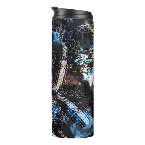 Seamless snake reptile lizard python skin leather thermal tumbler | Zazzle