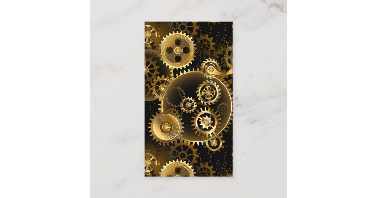 Seamless Steampunk Brass Gears Calling Card | Zazzle