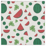 Summer Red Green Watermelon Watercolor Pattern Fabric | Zazzle