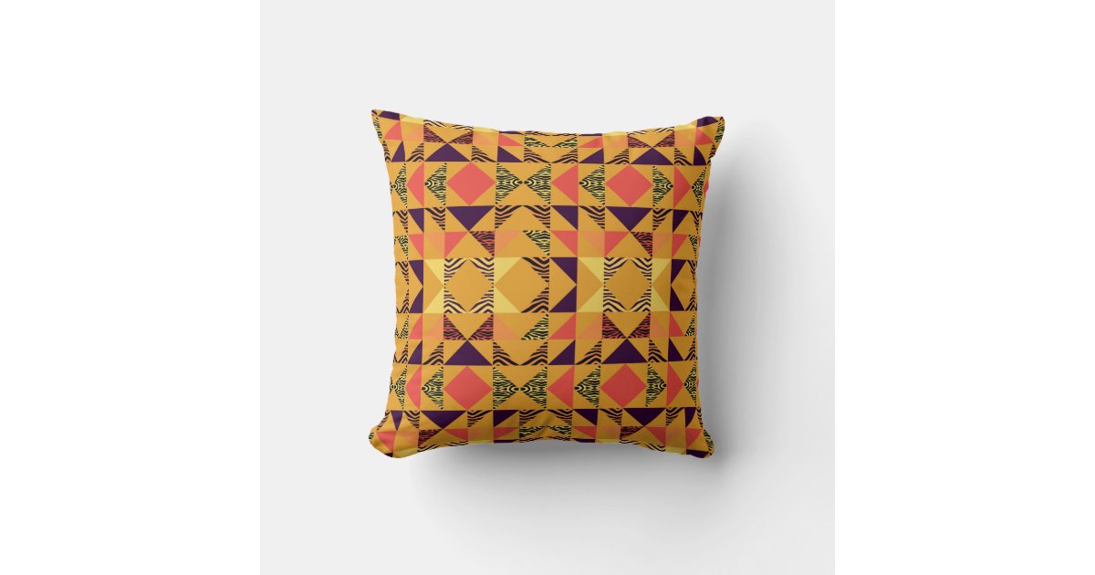 Seamless triangle pattern abstract background with throw pillow | Zazzle