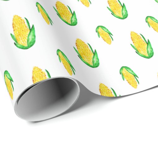 Seamless watercolor pattern with corn head wrapping paper | Zazzle