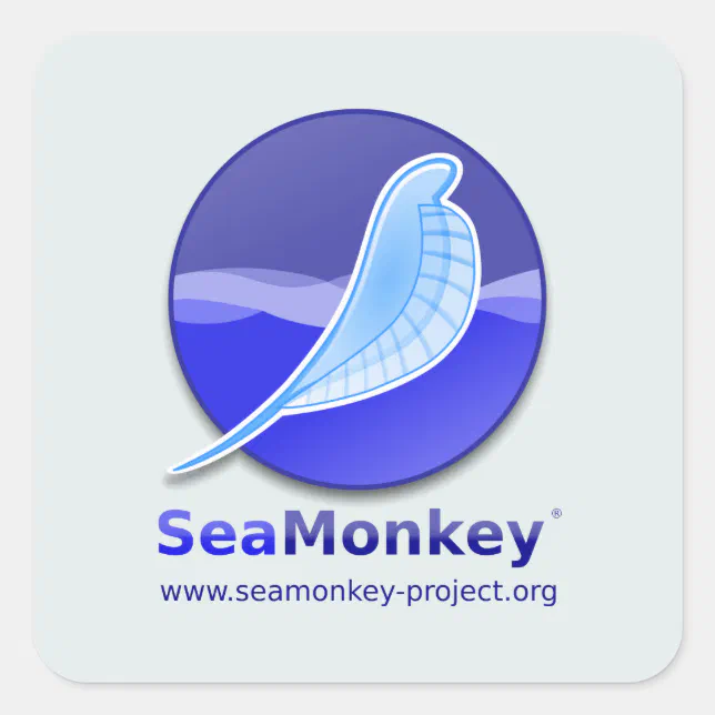 SeaMonkey Project - Vertical Logo Square Sticker | Zazzle