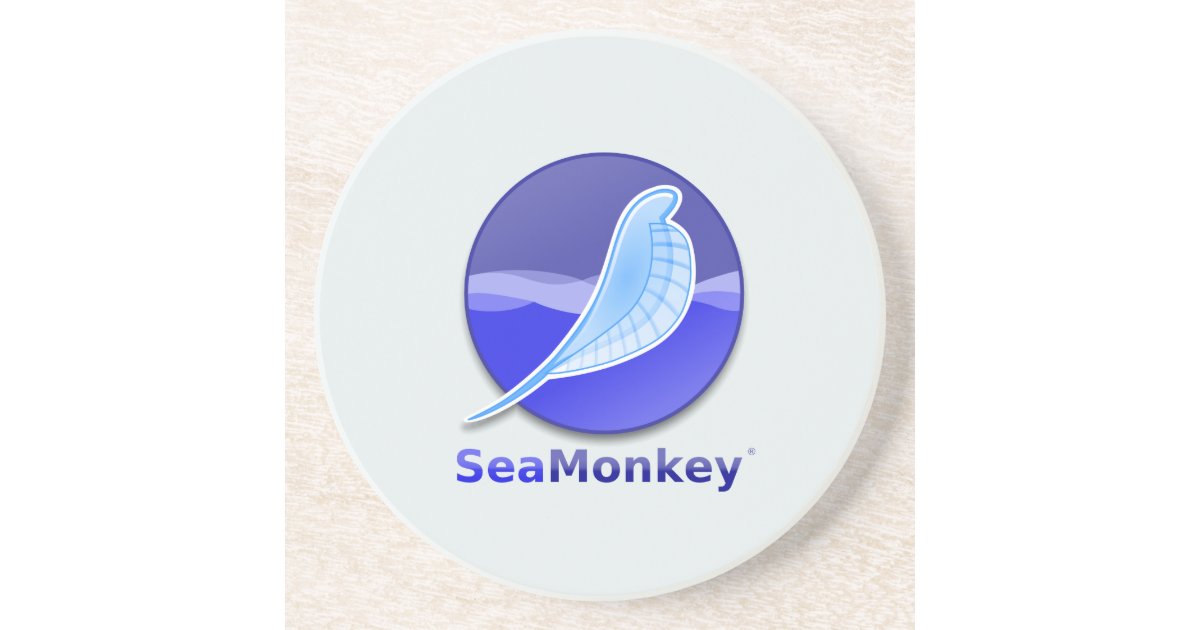 SeaMonkey Text Logo Drink Coaster | Zazzle