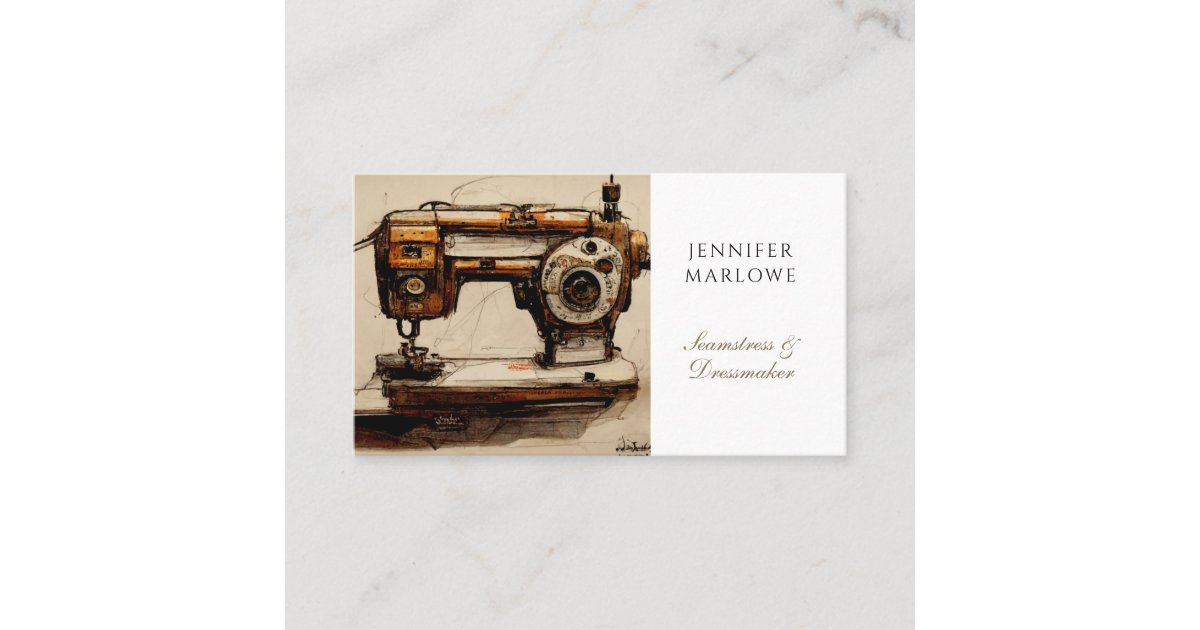 Seamstress Dressmaker Sewing Machine Business Card | Zazzle
