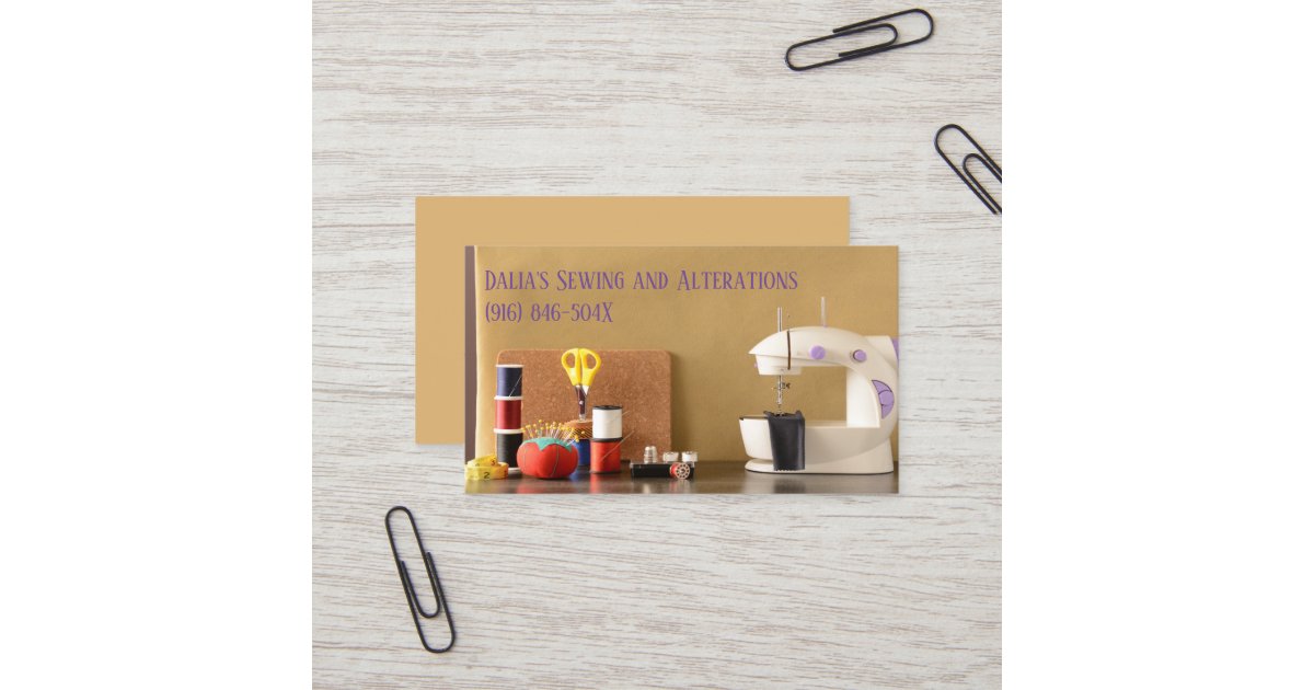 Seamstress/ Dressmaking/ Modern Sewing Business Card | Zazzle