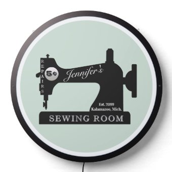 Seamstress Quilter Sewing Machine LED Sign | Zazzle