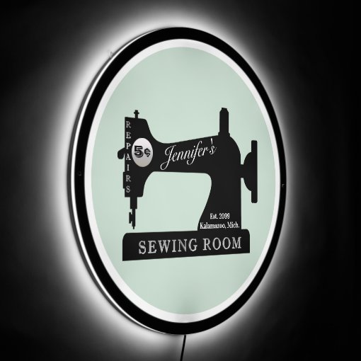 Seamstress Quilter Sewing Machine LED Sign | Zazzle