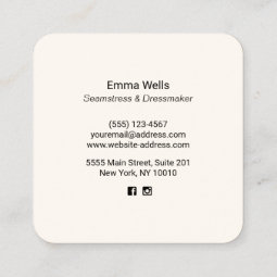 Seamstress Red Pin Cushion Seamstress Square Busi Square Business Card ...