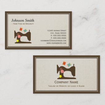 Seamstress Tailor Sewing Machine - Simple Chic Business Card | Zazzle