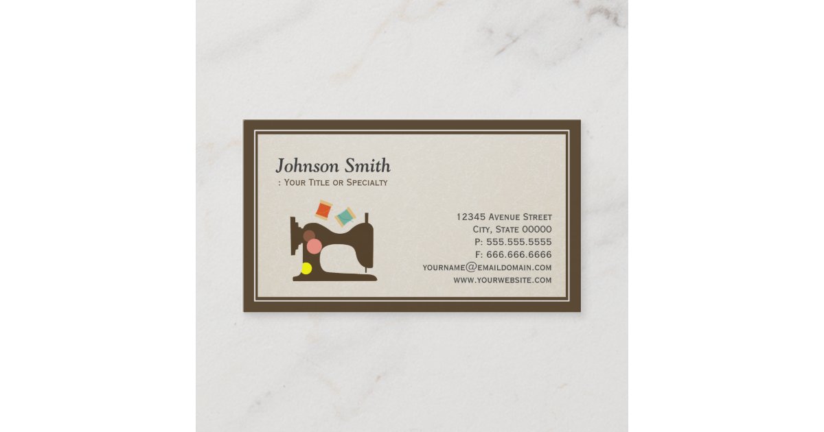 Seamstress Tailor Sewing Machine - Simple Chic Business Card | Zazzle