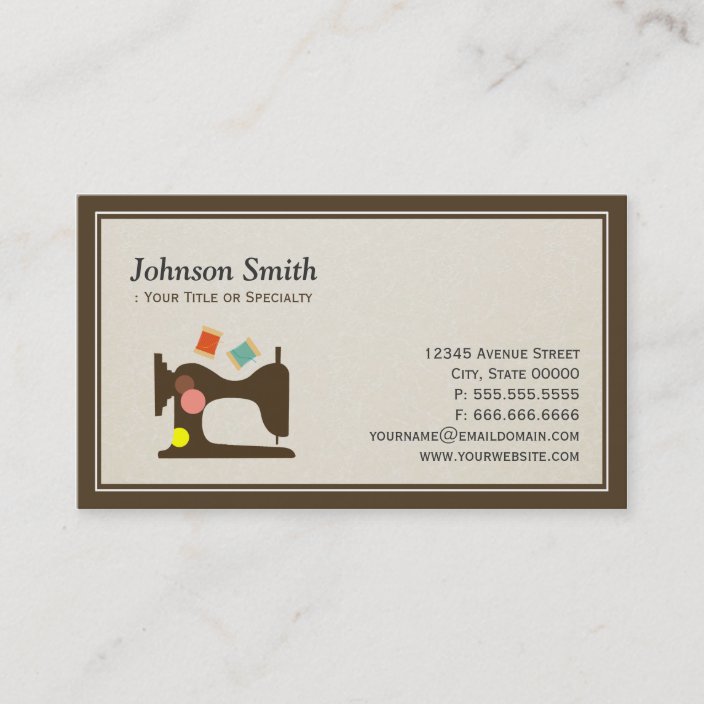 Seamstress Tailor Sewing Machine - Simple Chic Business Card | Zazzle.com
