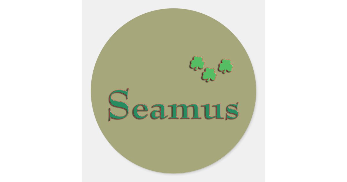 Seamus Irish Name Classic Round Sticker | Zazzle