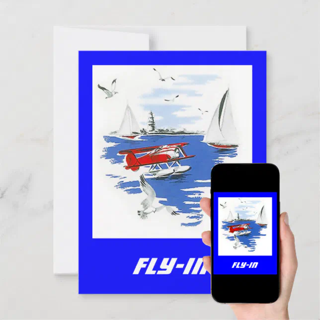 Seaplane Floatplane Fly-In Fly In Invitations | Zazzle