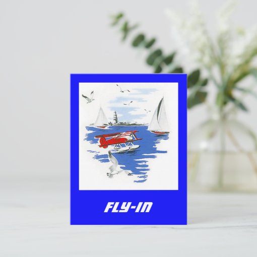 Seaplane Floatplane Fly-In Fly In Invitations | Zazzle