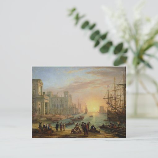 Seaport at Sunset by Claude Lorrain Postcard | Zazzle