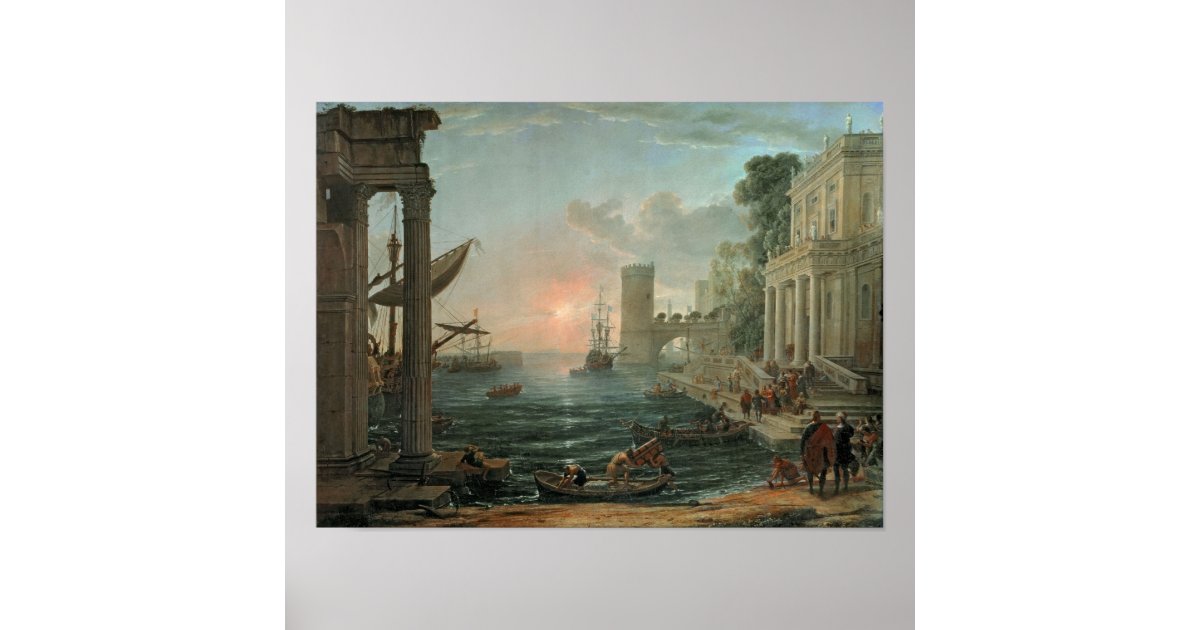 Seaport with the Embarkation Poster | Zazzle