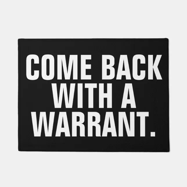 Search Warrant Doormat | Zazzle