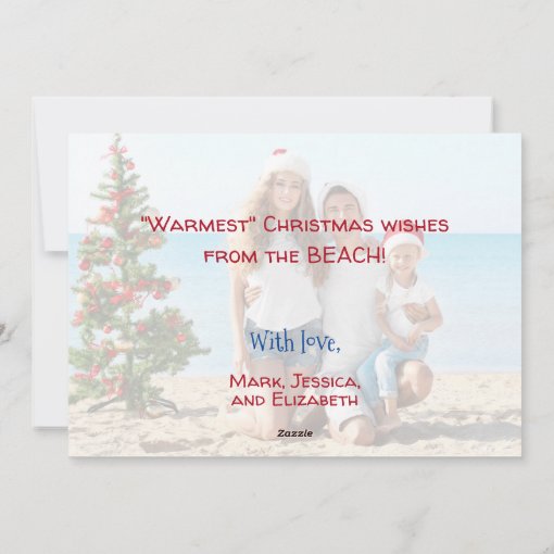Seas and Greetings Photo Beach Christmas Holiday Card | Zazzle