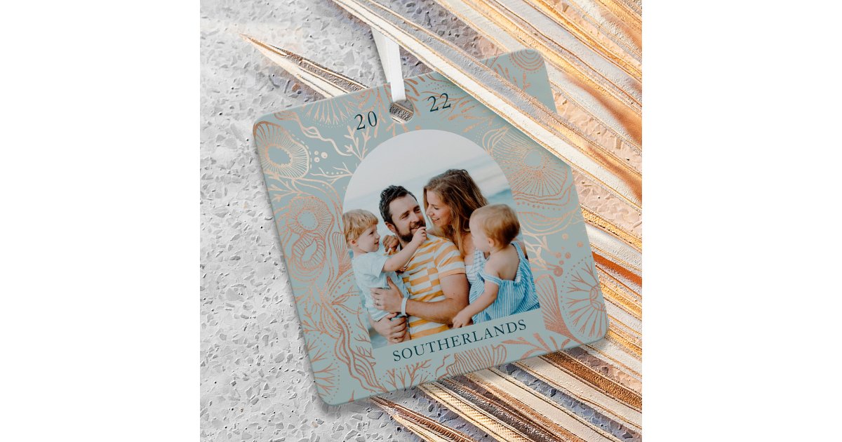 Seas & Greeting Ocean Marine Life Arch Photo Frame Metal Ornament | Zazzle