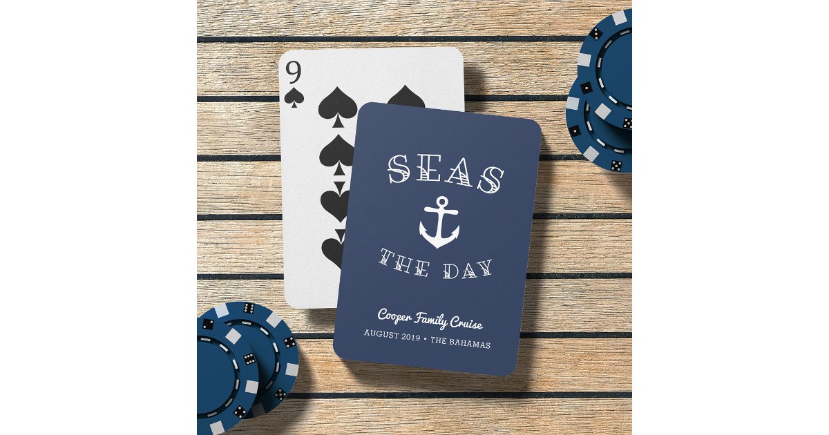 Seas the Day | Personalized Family Vacation Poker Cards | Zazzle