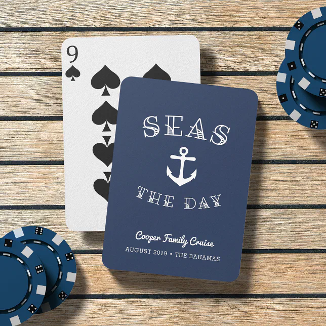Seas the Day | Personalized Family Vacation Poker Cards | Zazzle
