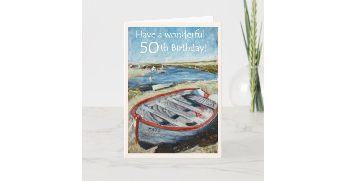 Seascape 50th Birthday Card | Zazzle