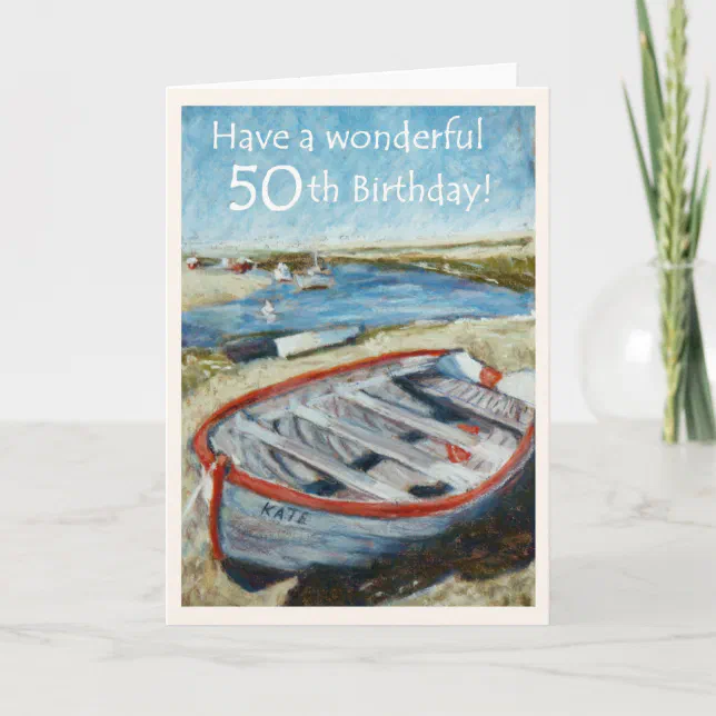 Seascape 50th Birthday Card | Zazzle
