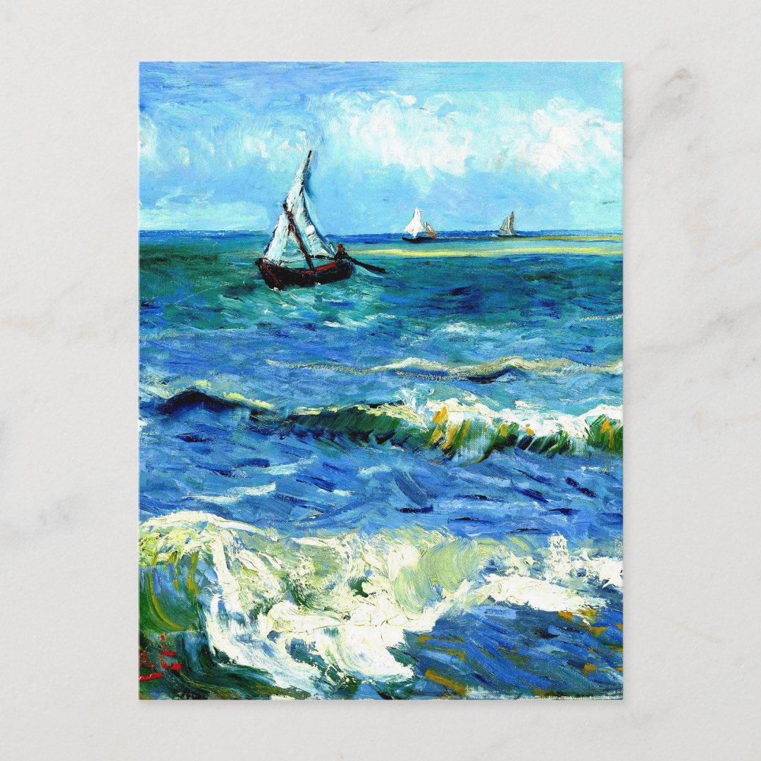 Seascape at Saintes-Maries, Vincent Van Gogh Postcard | Zazzle