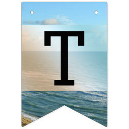 Seascape Beach Wedding Blue Ocean Bunting Flags | Zazzle