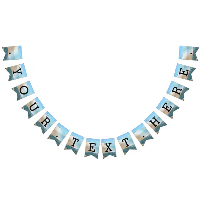 Seascape Beach Wedding Blue Ocean Bunting Flags | Zazzle