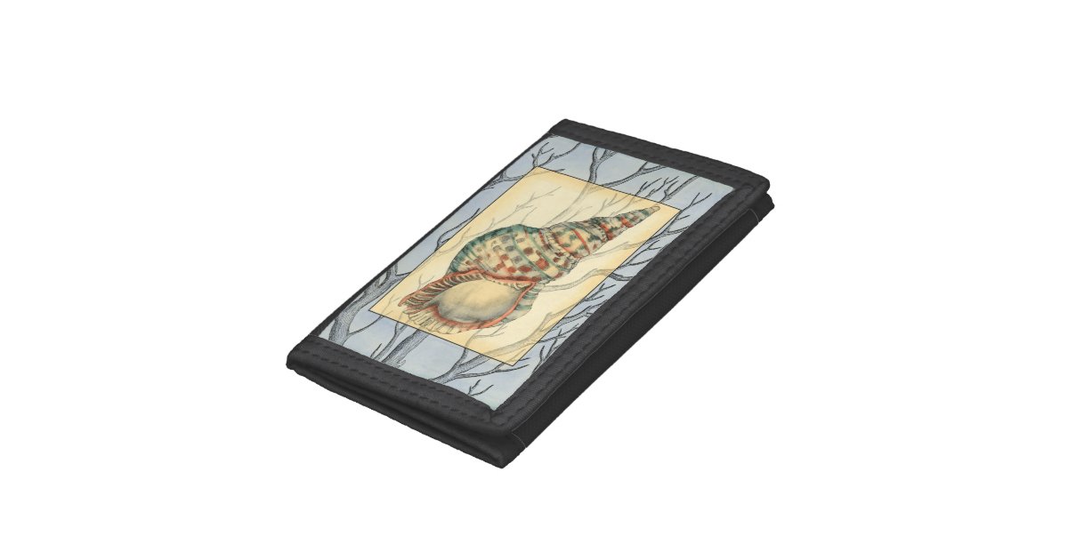 Seashell and Tree Branches Trifold Wallet | Zazzle