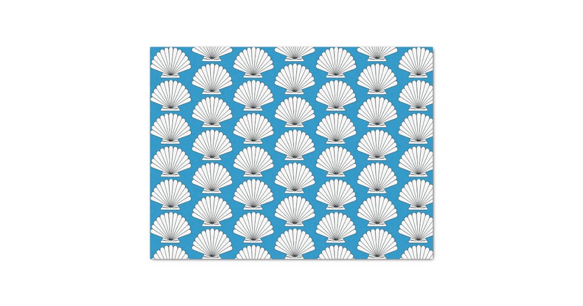 Seashell Beach Ocean Blue Tissue Paper | Zazzle